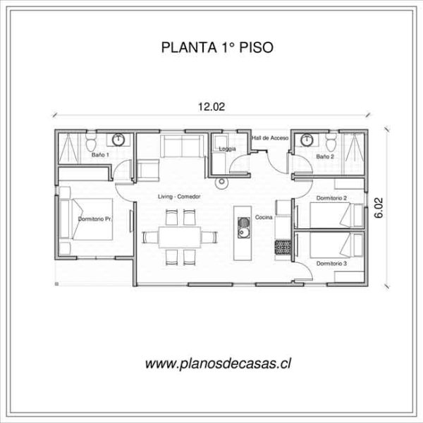 Plano Casa Modular 72 - Planos de Casas - Tienda de Arquitectos Online